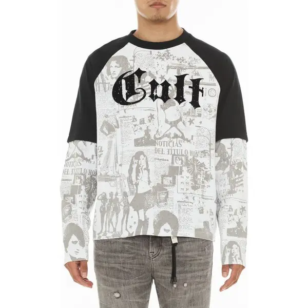 CULT OF INDIVIDUALITY Layered Long Sleeve Raglan T-shirt - White