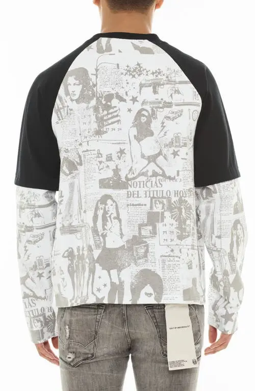CULT OF INDIVIDUALITY Layered Long Sleeve Raglan T-shirt
