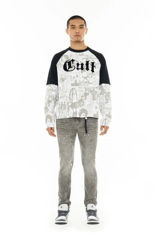 CULT OF INDIVIDUALITY Layered Long Sleeve Raglan T-shirt