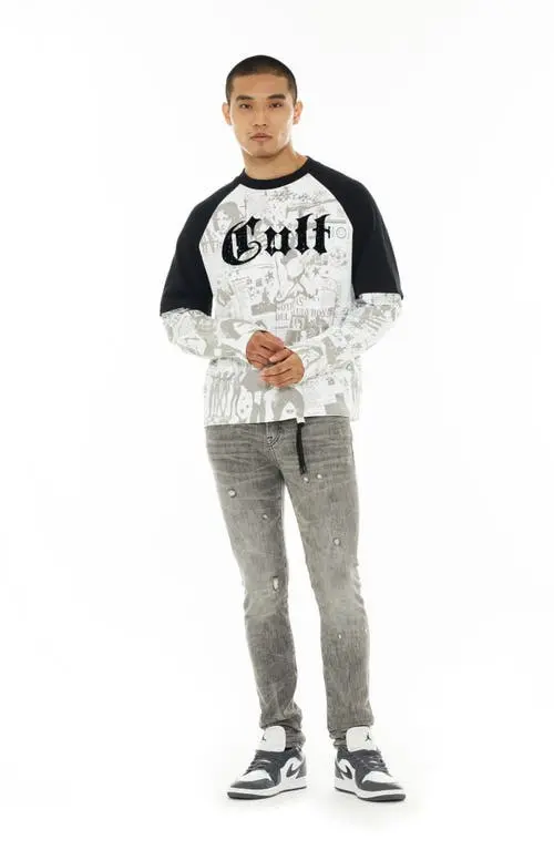 CULT OF INDIVIDUALITY Layered Long Sleeve Raglan T-shirt