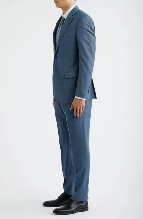 Emporio Armani Microcheck Virgin Wool Suit - Teal