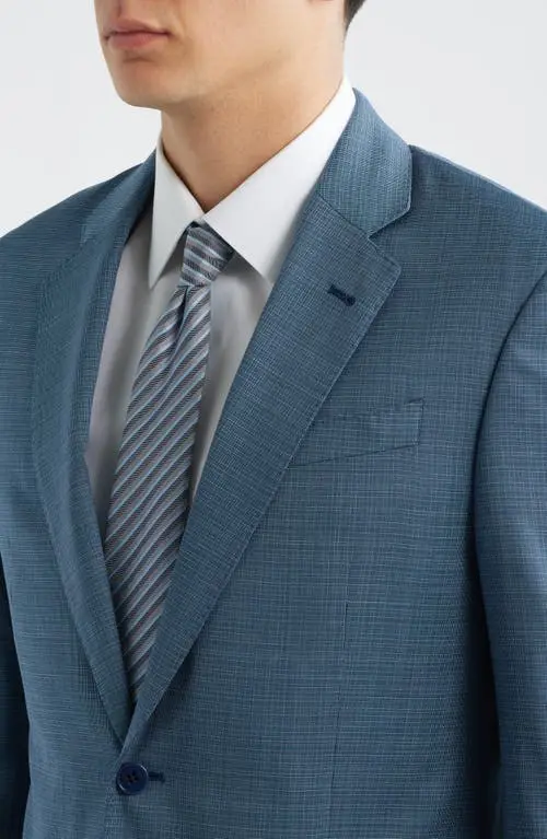 Emporio Armani Microcheck Virgin Wool Suit - Teal