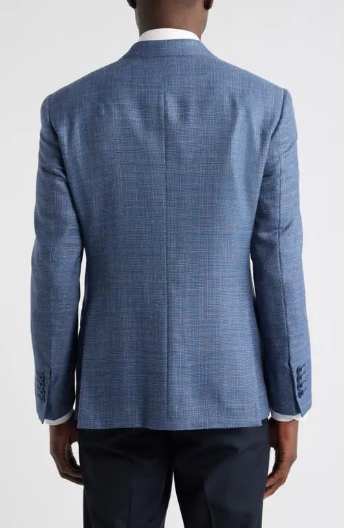 Emporio Armani Slub Mélange Wool & Silk Blend Sport Coat - Blue