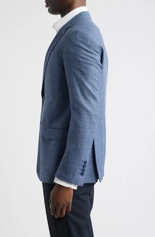 Emporio Armani Slub Mélange Wool & Silk Blend Sport Coat - Blue