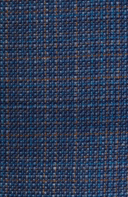 Emporio Armani Slub Mélange Wool & Silk Blend Sport Coat - Blue
