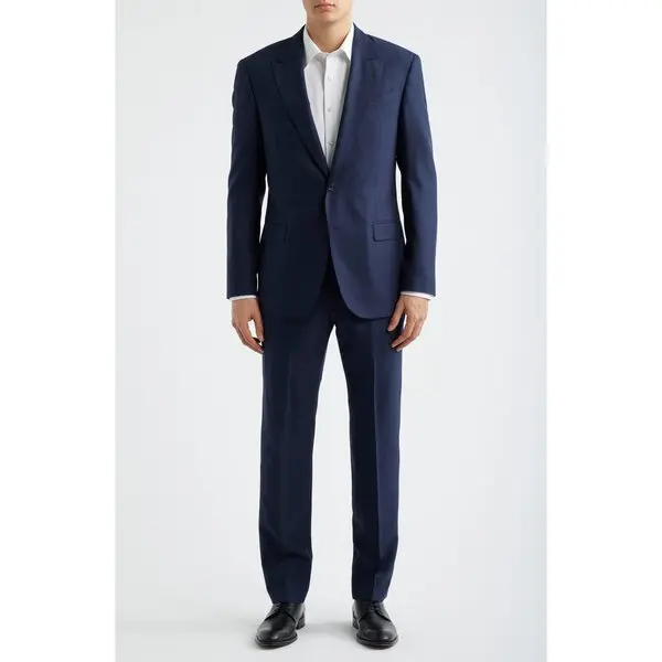 Emporio Armani Microcheck Virgin Wool Peak Lapel Suit