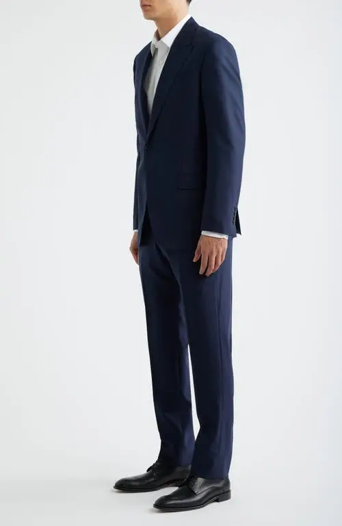 Emporio Armani Microcheck Virgin Wool Peak Lapel Suit