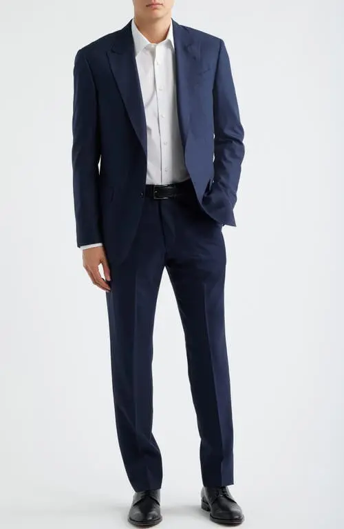 Emporio Armani Microcheck Virgin Wool Peak Lapel Suit