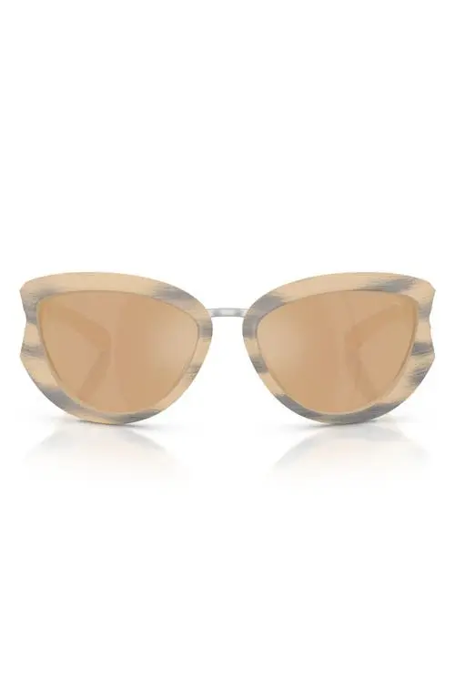 DIESEL® Dl3007u Trini-d-y 61mm Mirrored Cat Eye Sunglasses - Yellow/grey/rose Gold