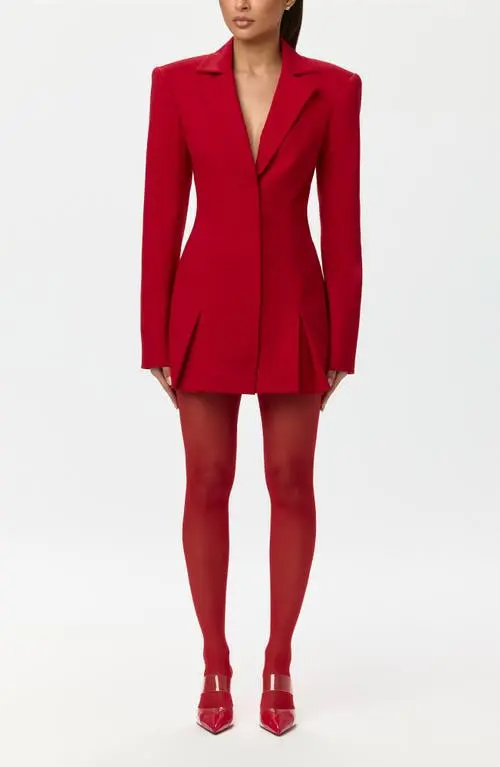Naked Wardrobe Pleated Long Sleeve Suiting Blazer Minidress