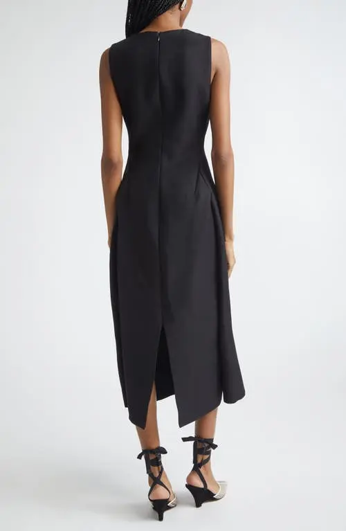 Jacquemus Tablier Linen Blend Midi Dress - Black
