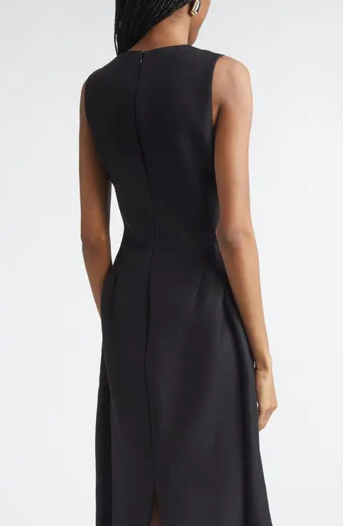 Jacquemus Tablier Linen Blend Midi Dress - Black