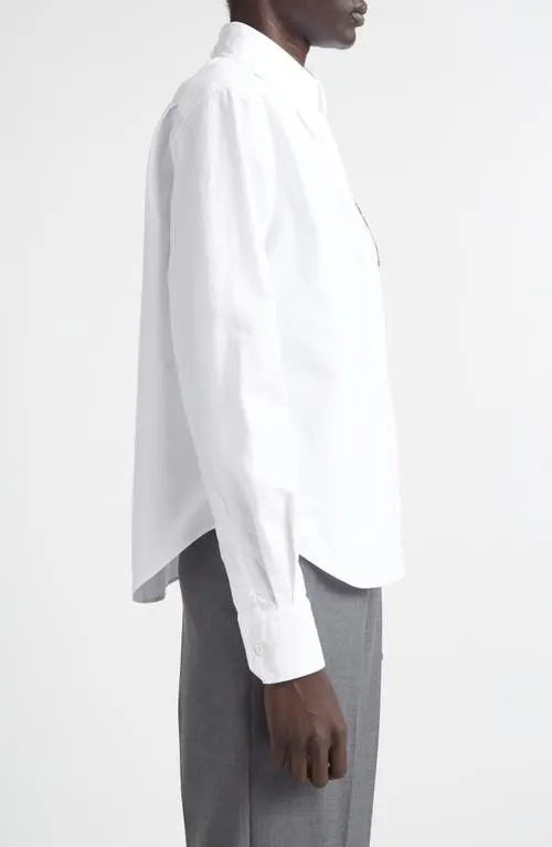 Thom Browne Embroidered Cotton Poplin Button-down Shirt