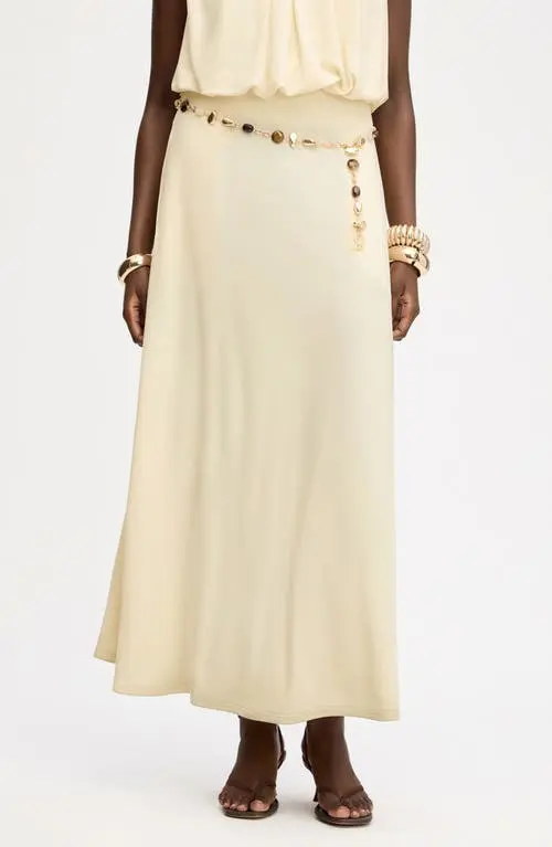 Sam Edelman Gathered A-line Midi Skirt - Almond