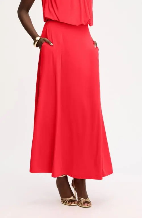 Sam Edelman Gathered A-line Midi Skirt - Flame