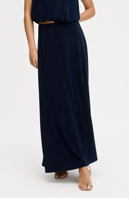 Sam Edelman Gathered A-line Midi Skirt - Navy