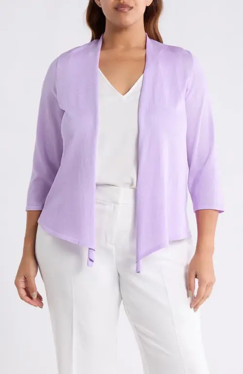 KASPER Self Edge Open Front Cardigan - Lavender Mist
