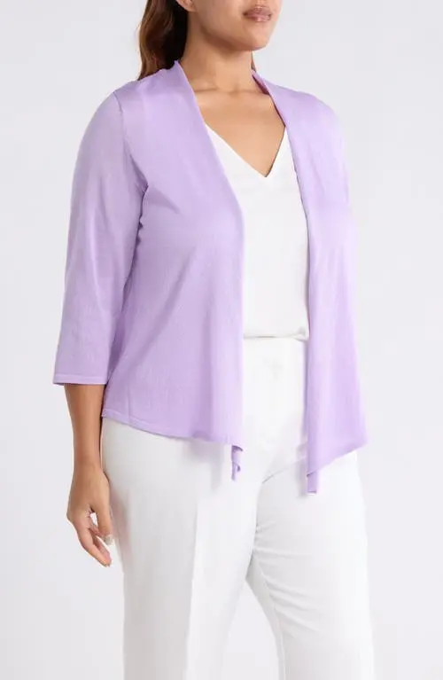 KASPER Self Edge Open Front Cardigan - Lavender Mist