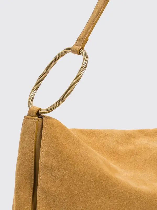 TWINSET Liliane Suede Shoulder Bag - Mustard