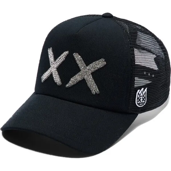 CULT OF INDIVIDUALITY Crystal Embellished Trucker Hat - Black/white