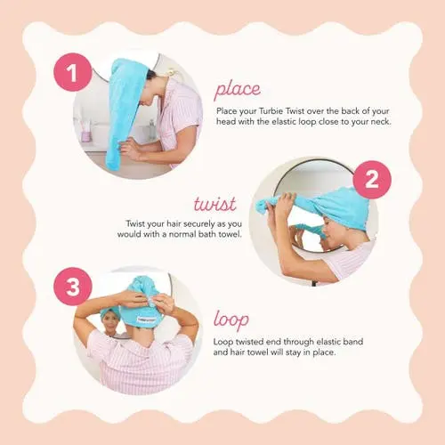 TURBIE TWIST Microfiber Hair Towel Wraps 2-pack - Frosted Mint