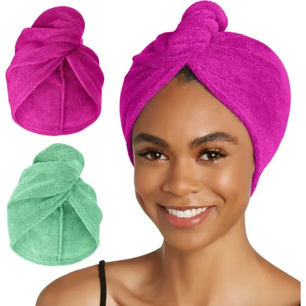 TURBIE TWIST 2 Pack Microfiber Hair Towel Wraps For Straight, Wavy - Wild Aster