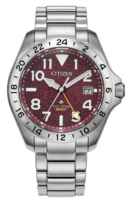 Citizen Promaster Land Gmt Eco-drive Bracelet Watch - Silver-tone