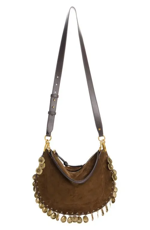 Isabel Marant Oskan Soft Medallion Suede Shoulder Bag
