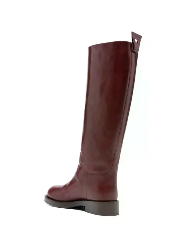 Rabanne Leather Knee High Boots - Red