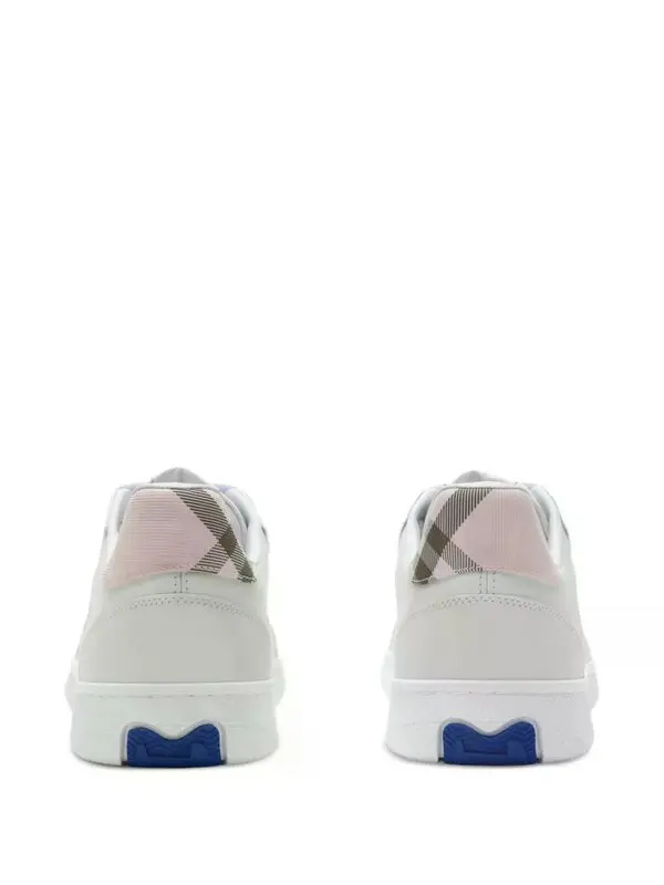 Burberry Leather And Check Terrace Sneakers - White