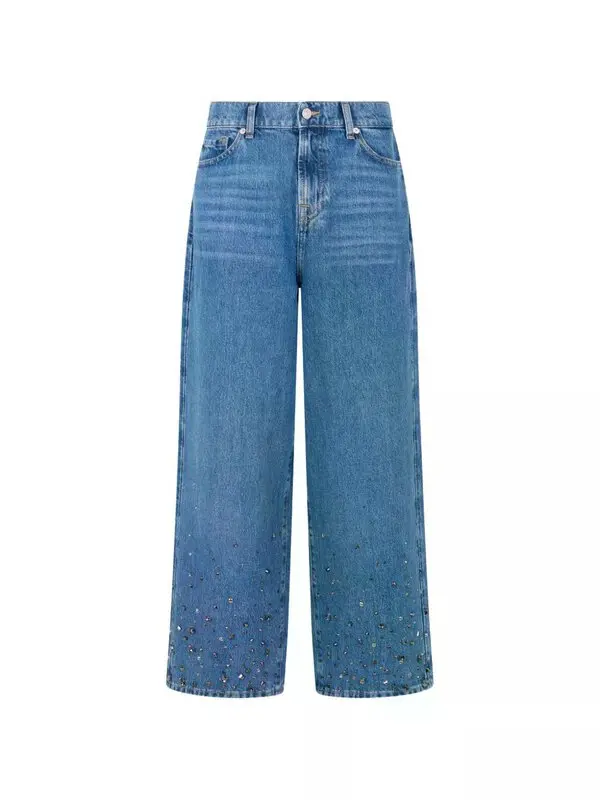 7 For All Mankind Embellished Straight Leg Jeans