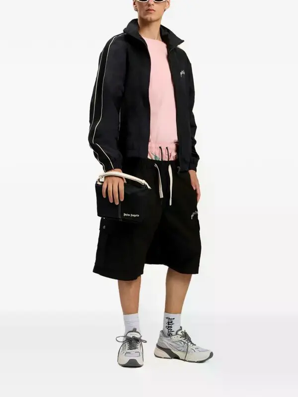 Palm Angels Logo Striped Windbreaker
