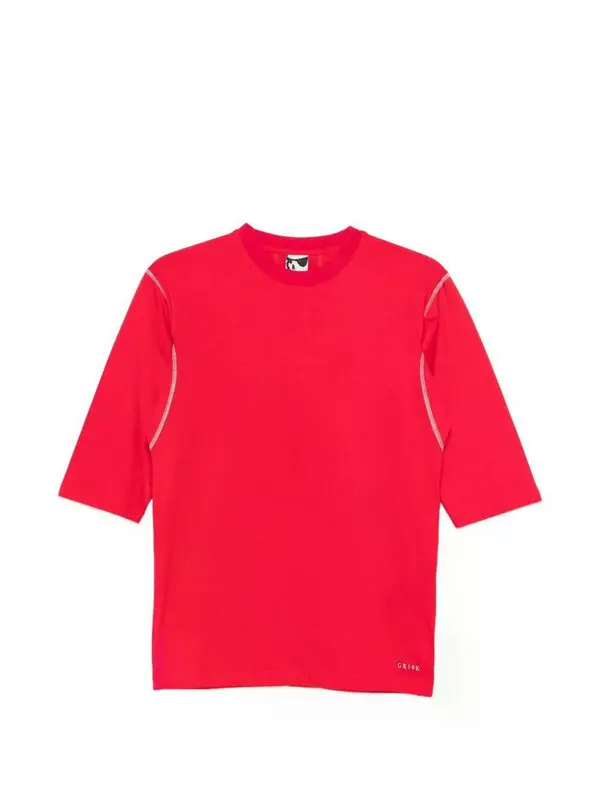 GR10K Short-sleeve Topstitch T-shirt - Red