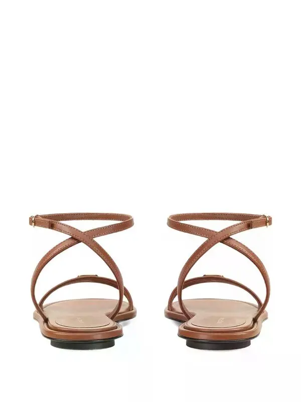 SERGIO ROSSI Logo-detail Ankle-strap Sandals - Brown