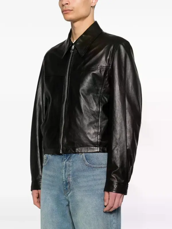 LEMAIRE Collared Zip-fastening Leather Jacket