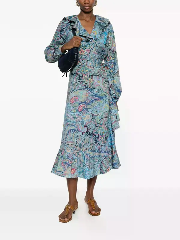 Etro Ruffled Floral Shirt - Blue