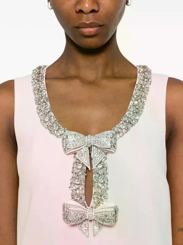 SELF-PORTRAIT Ruffled Bow Crepe Mini Dress