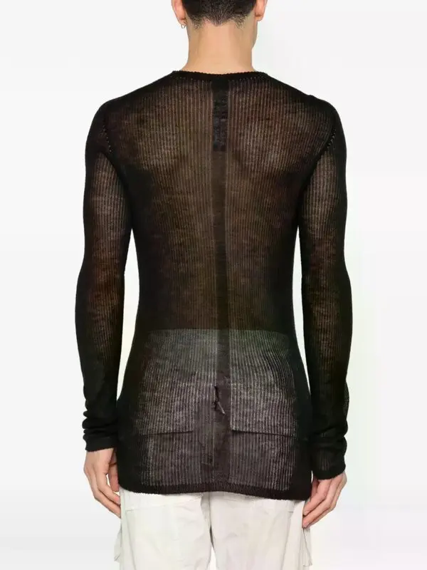 Rick Owens Ribbed Crew-neck Sweater - Black