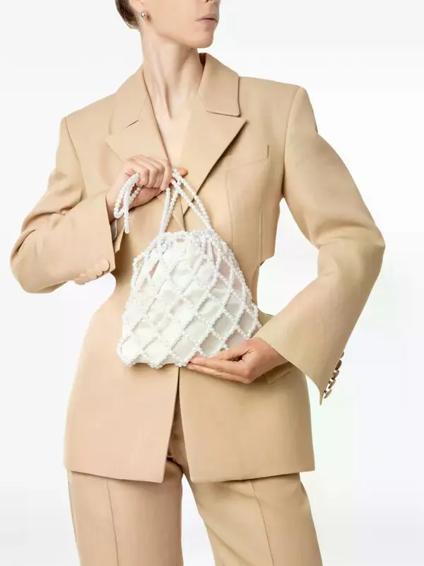 0711 TBILISI Belle Beaded Shoulder Bag - Neutrals