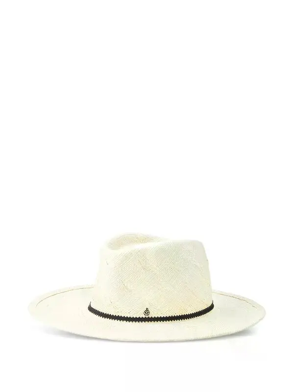 MAISON MICHEL Mimi Hat With Ribbon Detail - Neutrals