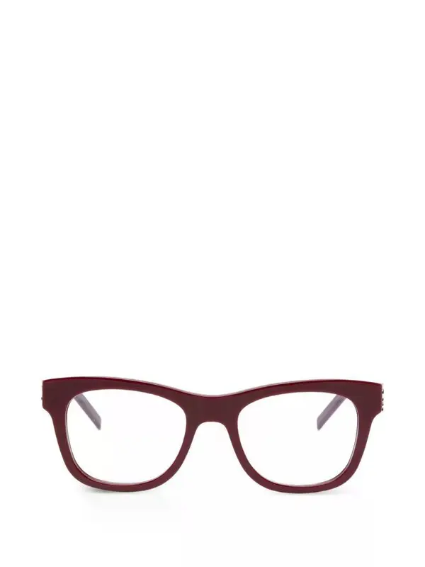 Saint Laurent Logo Square-frame Glasses - Red