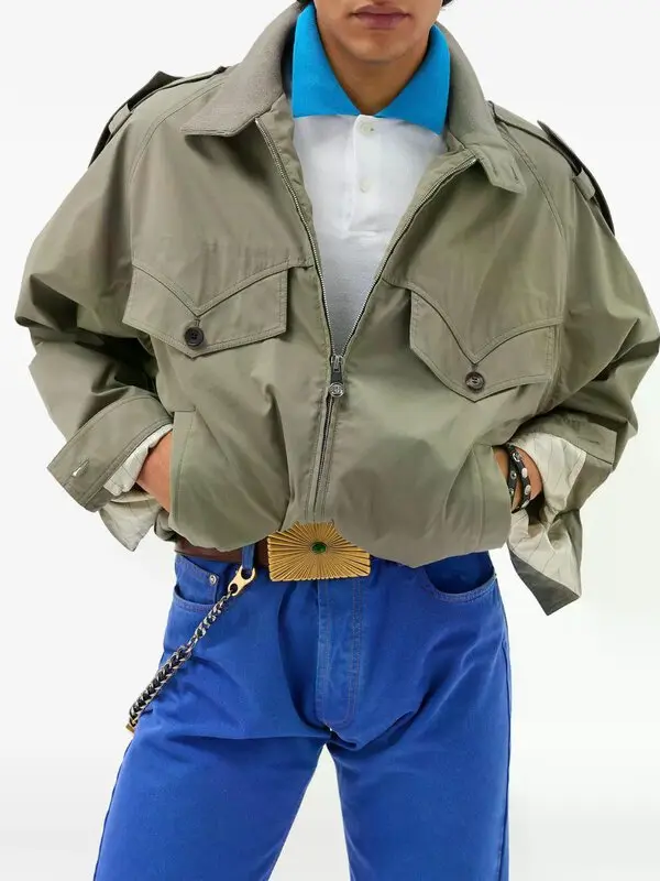 Versace Cotton Blouson Jacket With Medusa Zip Puller