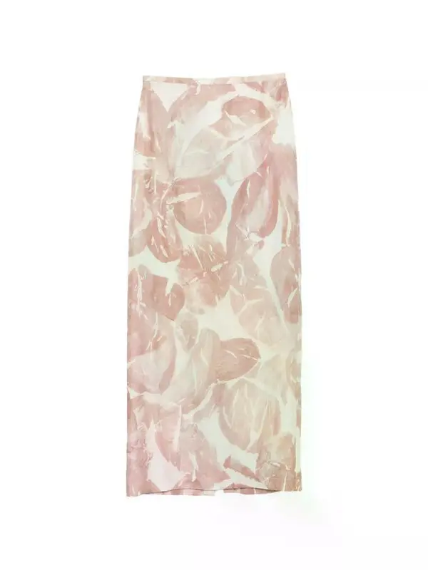ALYSI Print Detail Midi Skirt