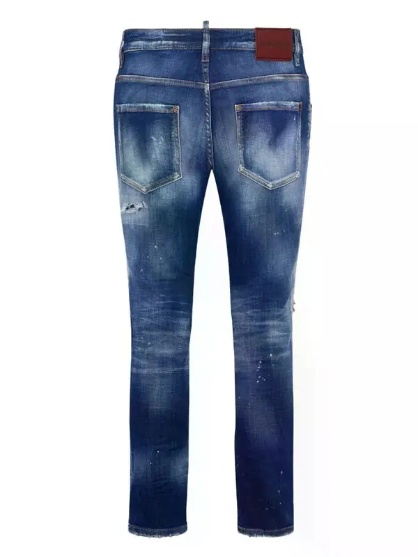 Dsquared2 Skater Fit Denim Jeans With Distressed Detailing - Blue