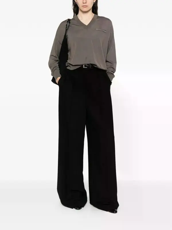 Peserico V-neck Wool Sweater - Brown
