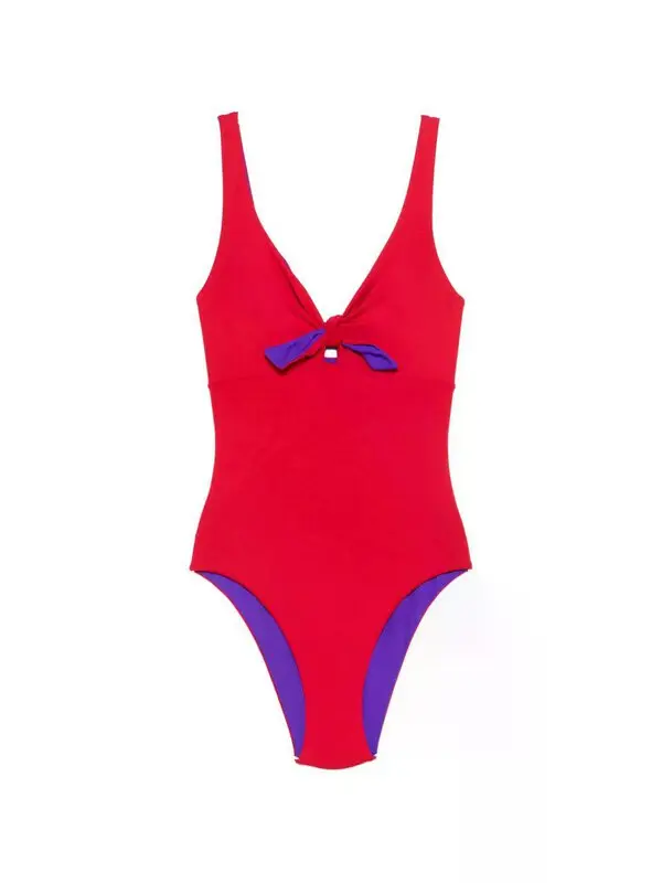 FISICO Knot-detail One-piece Swimsuit - Red