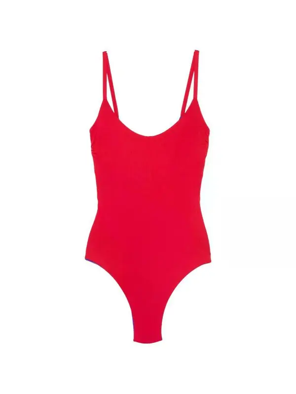 FISICO Crew-neck Reversible One-piece Swimsuit - Red