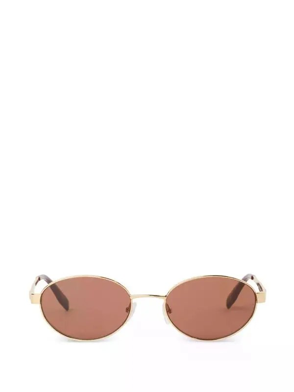Karl Lagerfeld Monogram Logo Round-frame Sunglasses - Gold