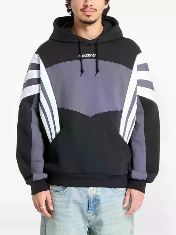 Adidas Striped Hoodie - Black
