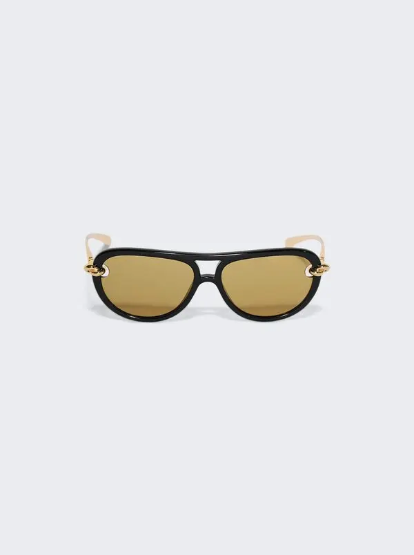 Bottega Veneta Knot Aviator Sunglasses - Black